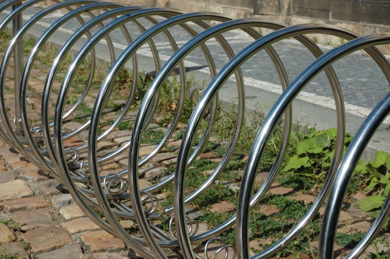Bicycle Rack stock photo. Image of park, public, modern - 4444036