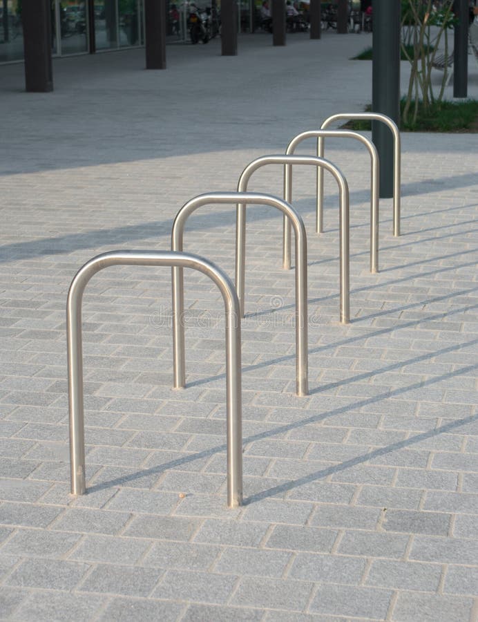 Bicycle racks stock image. Image of street, commute, sidewalk - 26856999