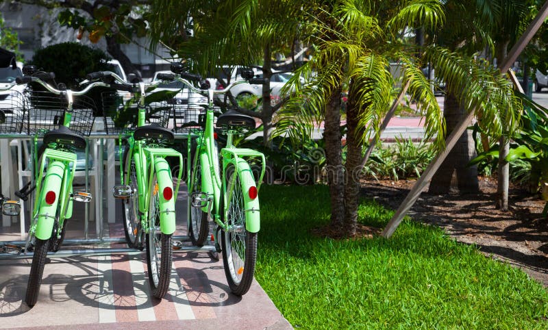 Bicycle Rental stock image. Image of beach, pedal, miami - 47105943