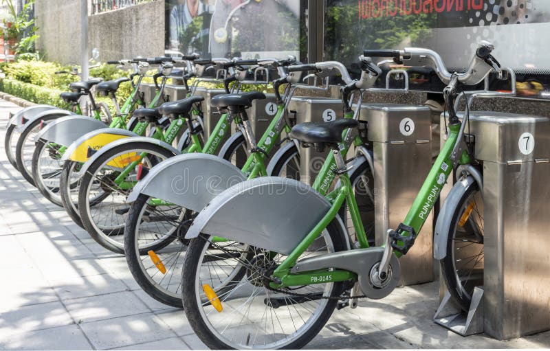Bicycle Rental Service Station Editorial Image - Image of dock ...