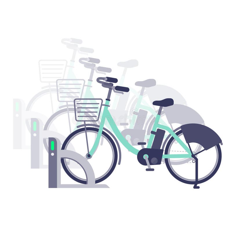 Bicycle Rental Icons Set Logo. Vector Illustration with Bike and Text ...