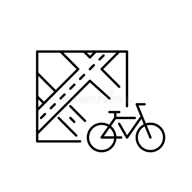 Bicycle Renting App. Map Showing Location. Pixel Perfect Icon Stock ...