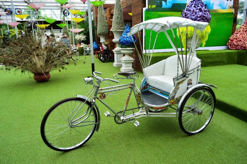 Bicycle Rickshaws in the Garden Stock Image - Image of relax, shrub ...