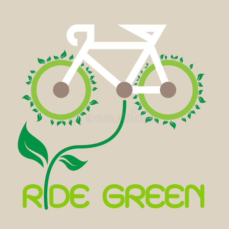 Bicycle Ride for Green Eco Vector, Illustration Stock Illustration ...