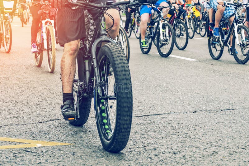 Bicycle Riding in a City. Leisure Activity Stock Image - Image of bike ...
