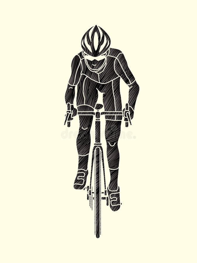 Bicycle riding front view stock vector. Illustration of fitness - 89683406