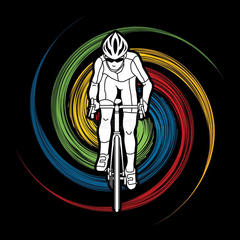 Bicycle riding front view stock vector. Illustration of cartoon - 89683549