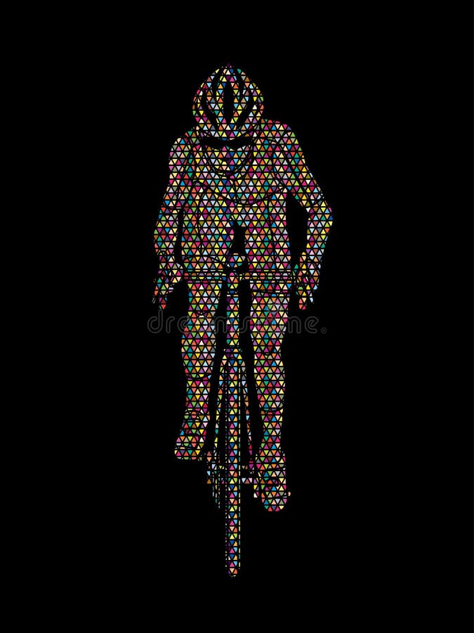 Bicycle riding front view stock vector. Illustration of fitness - 89683406