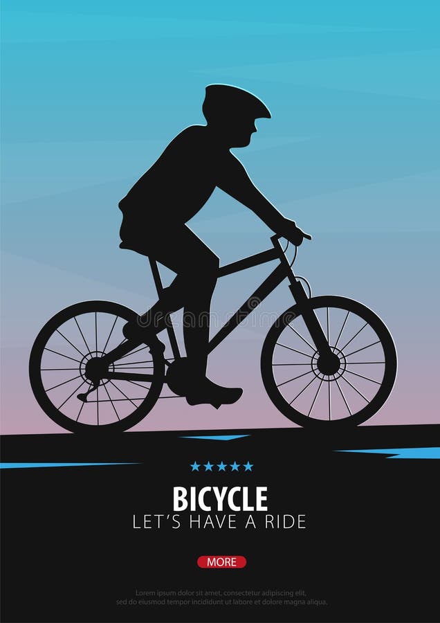 Bicycle Riding Poster. Sport, Active Lifestyle. Vector Illustration ...