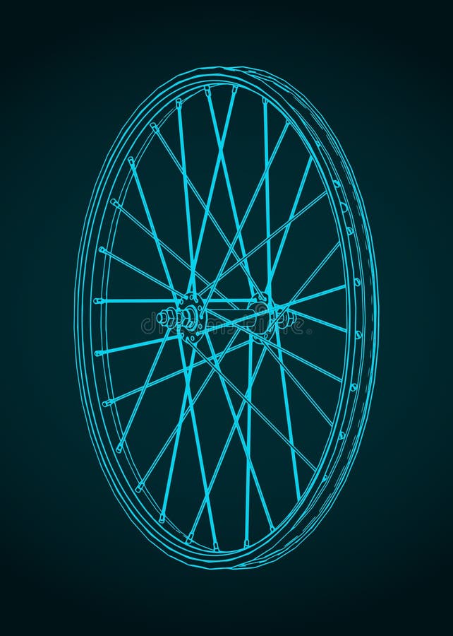 Bicycle Rim Isometric Blueprint Stock Vector - Illustration of rubber ...