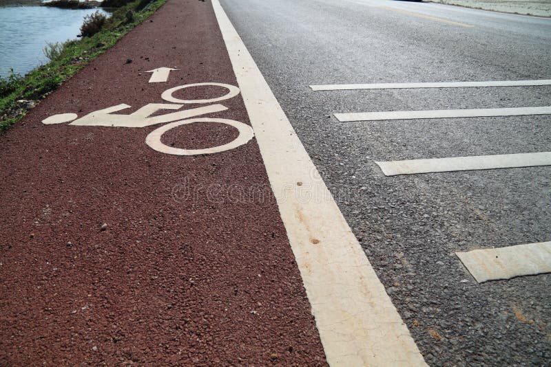 Bicycle road sign stock photo. Image of route, ground - 16462496