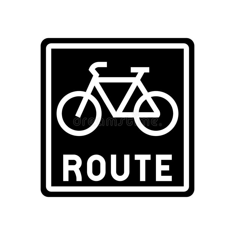 Bicycle Road Sign Glyph Icon Vector Illustration Stock Illustration ...