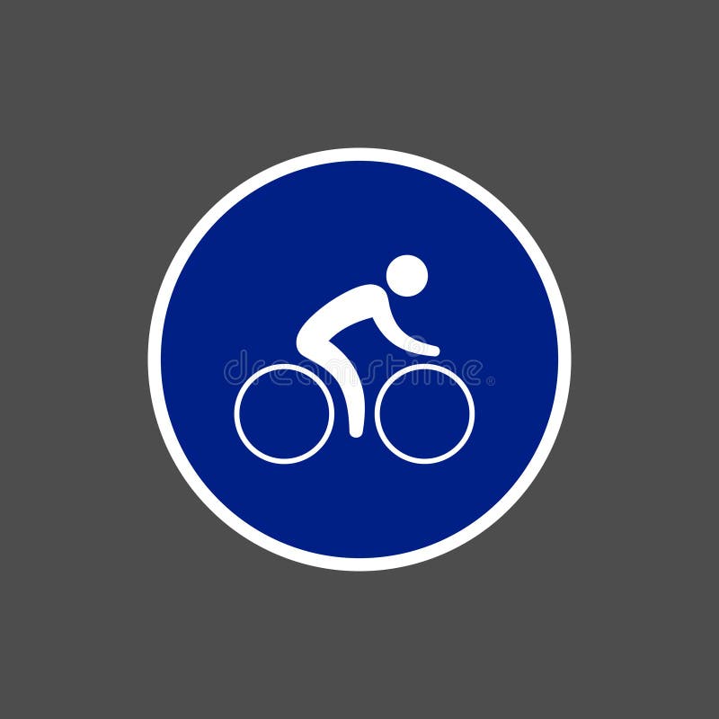 Bicycle Road Sign, Vector Isolated Cyclist Symbol Stock Vector ...