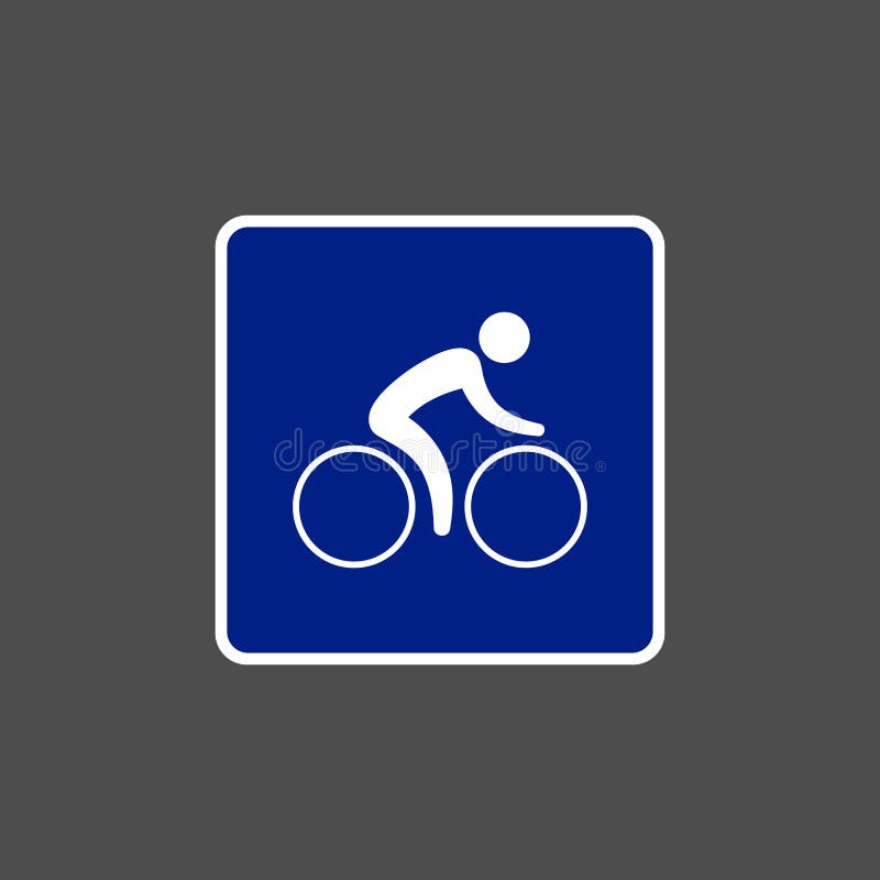Bicycle Road Sign, Vector Isolated Cyclist Symbol Stock Vector ...