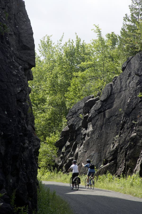 Bicycle route in Quebec stock image. Image of river, traveler - 884365