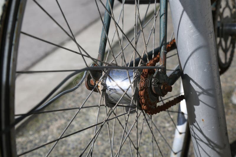 Bicycle Rusty Wheel Close Up Stock Photo - Image of metal, retro: 89143490