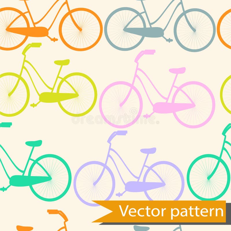 Bicycle Seamless Background Colourful Bikes Stock Illustration ...