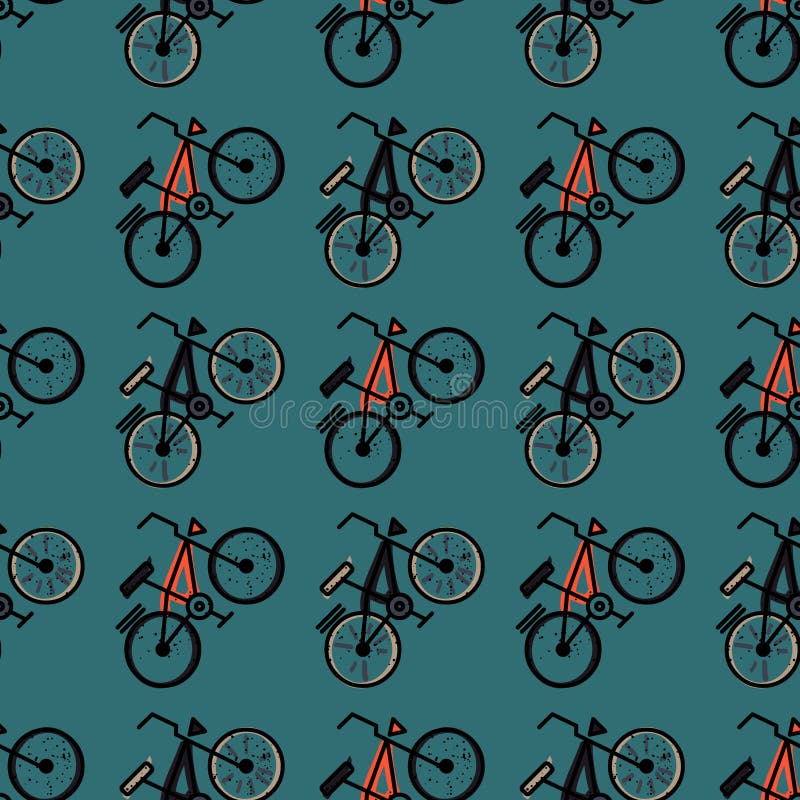 Bicycle seamless pattern stock vector. Illustration of bicycle - 113093124