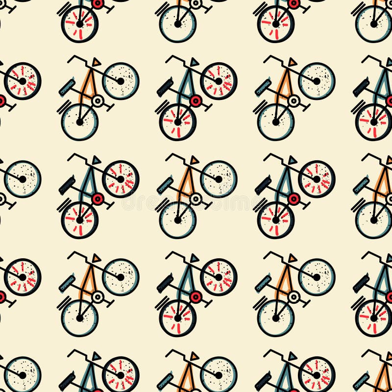 Bicycle seamless pattern stock vector. Illustration of creative - 113190007
