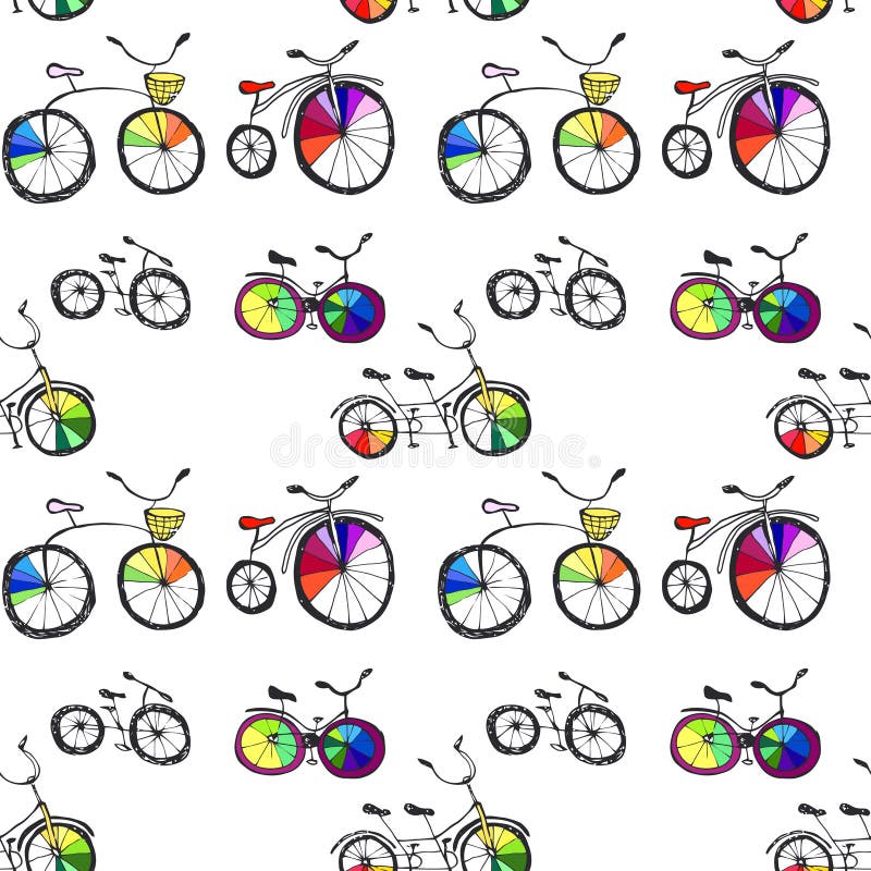 Bicycle seamless pattern stock vector. Illustration of abstract - 57214410