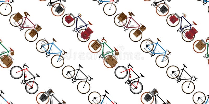 Bicycle Seamless Pattern Vector Cycling Isolated Background Vintage ...