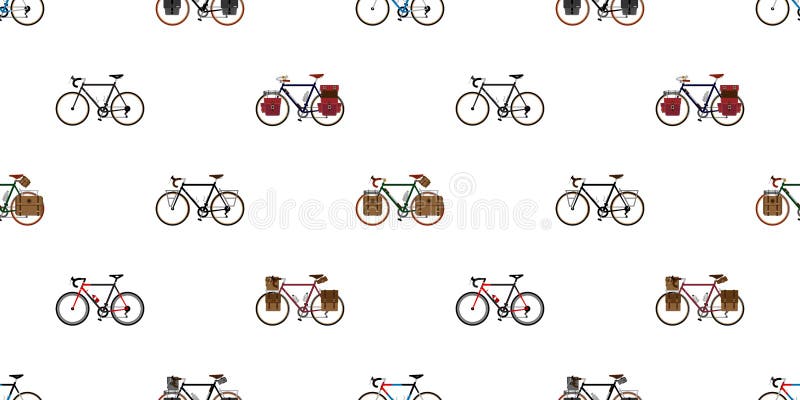 Bicycle Seamless Pattern Vector Cycling Isolated Background Wallpaper ...