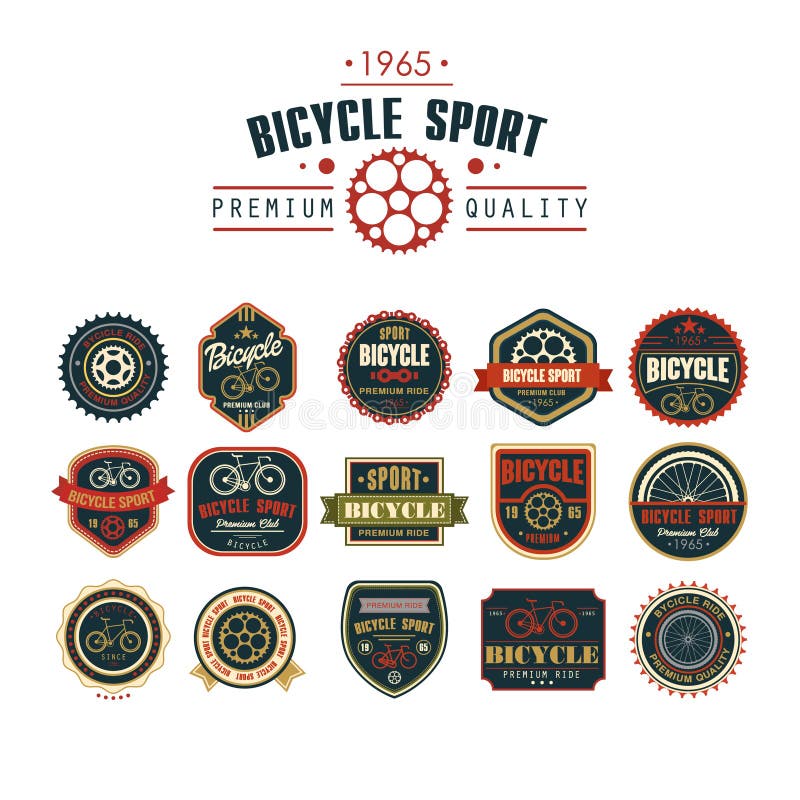 Bicycle Set Badges Logos and Labels Stock Vector - Illustration of ...