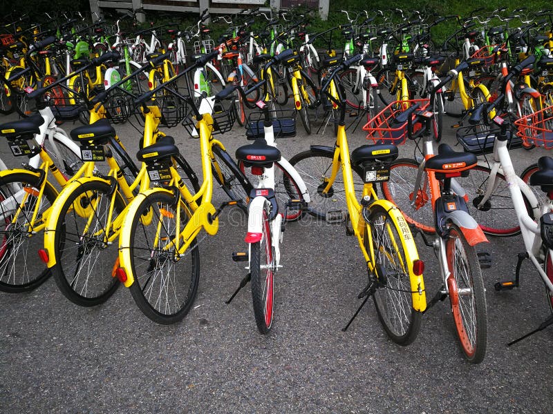 Bicycle-sharing Bike on the Road Editorial Photo - Image of ...