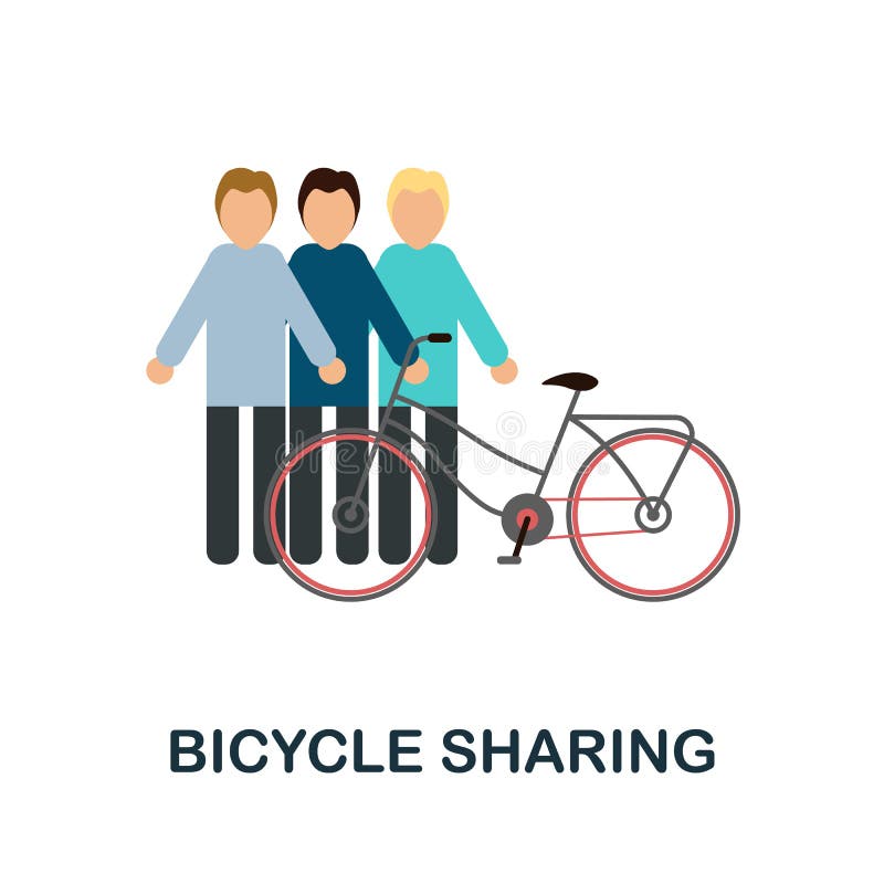 Bicycle Sharing Flat Icon. Colored Element Sign from Public Transport ...
