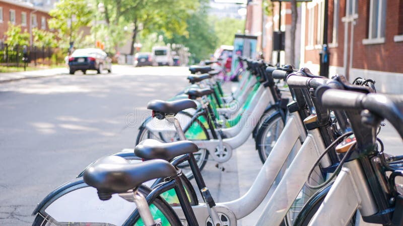 Bicycle Sharing and Rental System Stock Image - Image of system ...