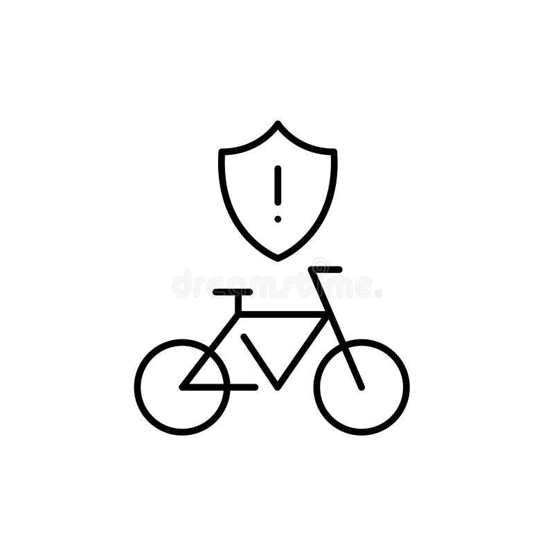 Bicycle, Shield and Exclamation Mark. Road Accident Risks, Cyclist ...