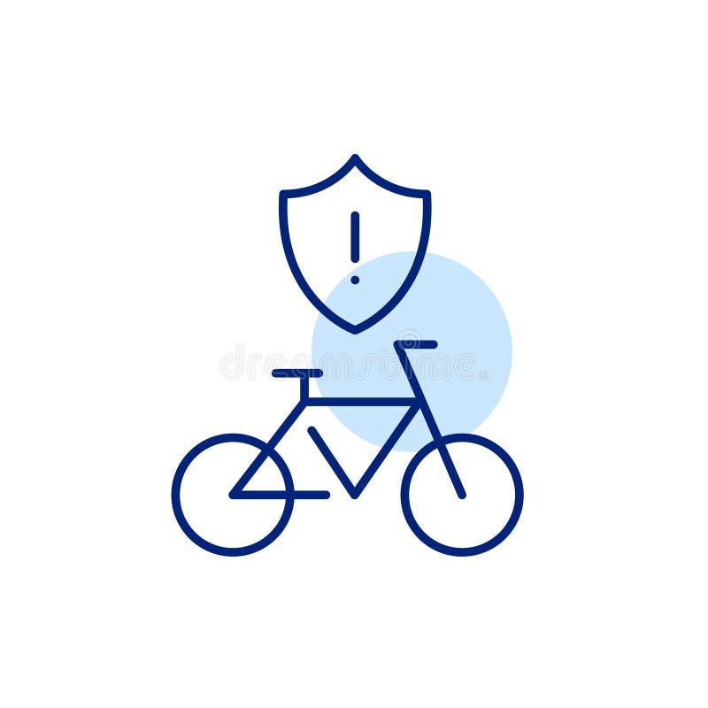 Bicycle, Shield and Exclamation Mark. Road Accident Risks, Cyclist ...