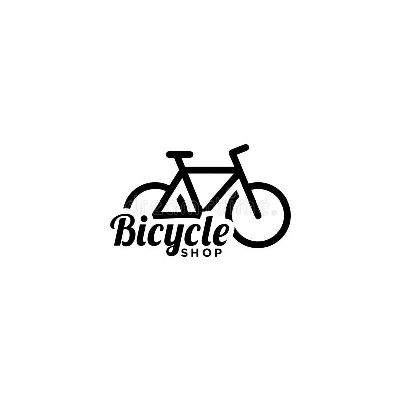 Bicycle Shop Logo Design Vector Image Monoline Style Logo Stock Vector ...
