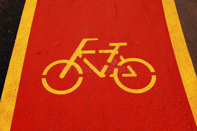 Bicycle sign stock photo. Image of ground, pathway, sign - 18617298