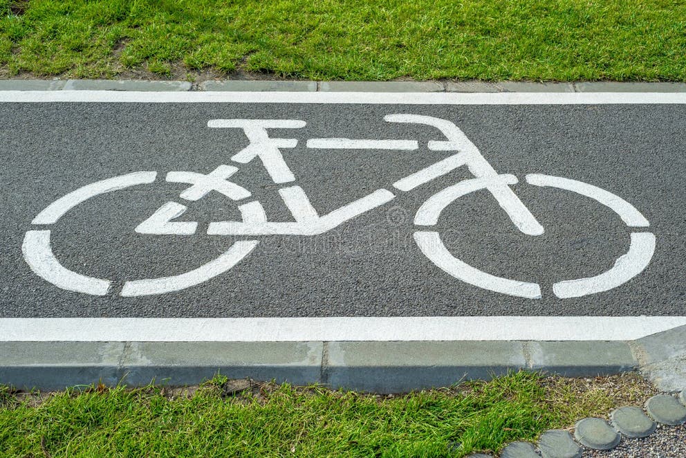 Bicycle sign stock image. Image of lines, park, biking - 55956979