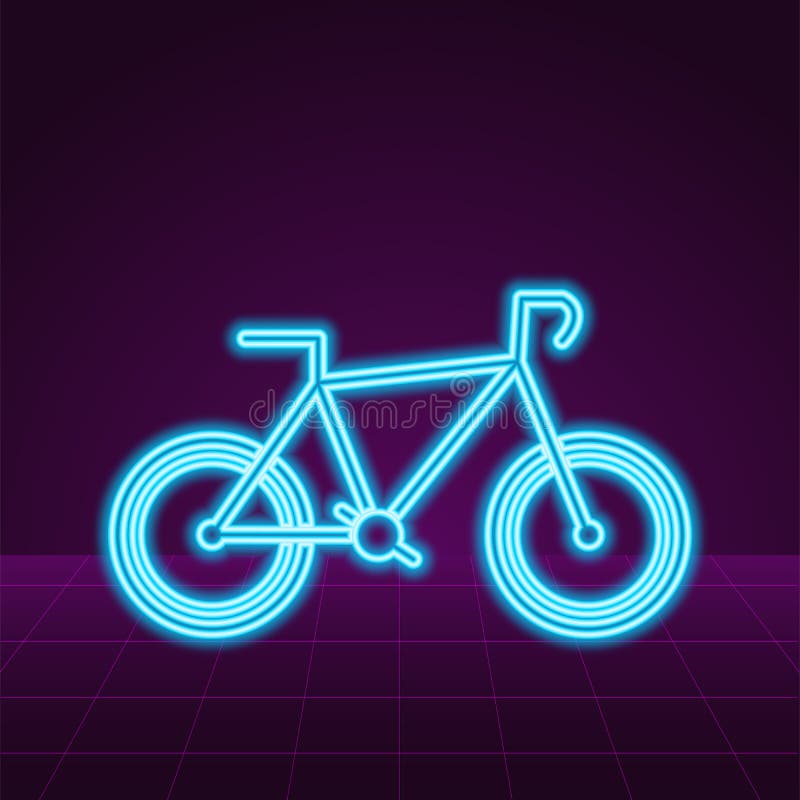 Bicycle Sign in Neon Design. Stock Graphic Stock Illustration ...