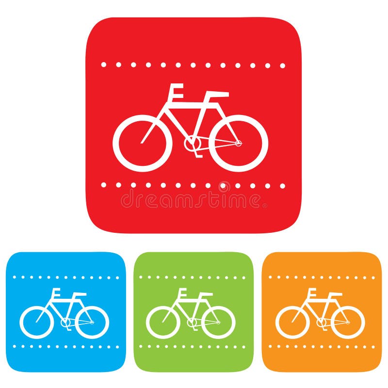 Bicycle sign, Vector icon stock illustration. Illustration of round ...
