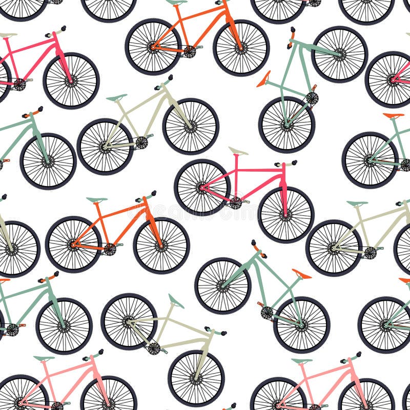 Bicycle Silhouette Seamless Pattern Background Stock Vector ...