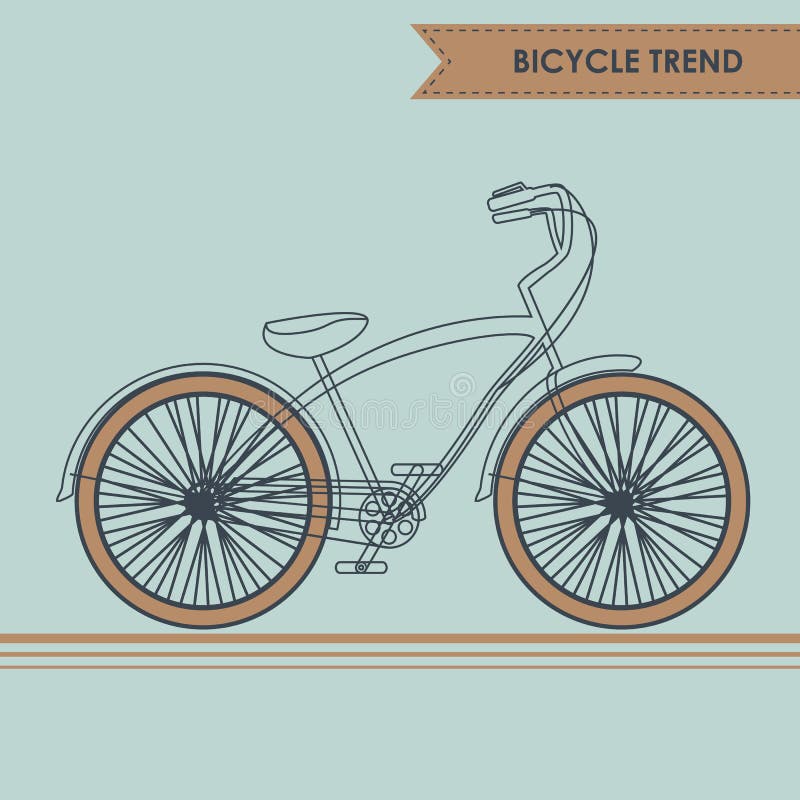 Bicycle sketch on blue stock vector. Illustration of decorative - 40502579