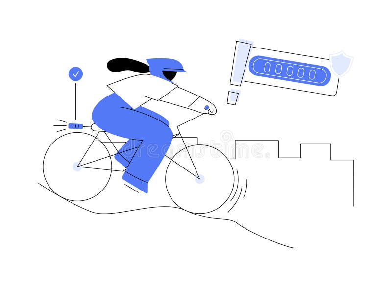 Bicycle Smart Brake Sensor Isolated Cartoon Vector Illustrations. Stock ...