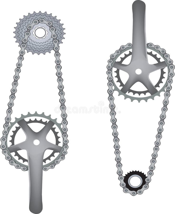 Bicycle Sprocket with Chain and Crown Stock Vector - Illustration of ...