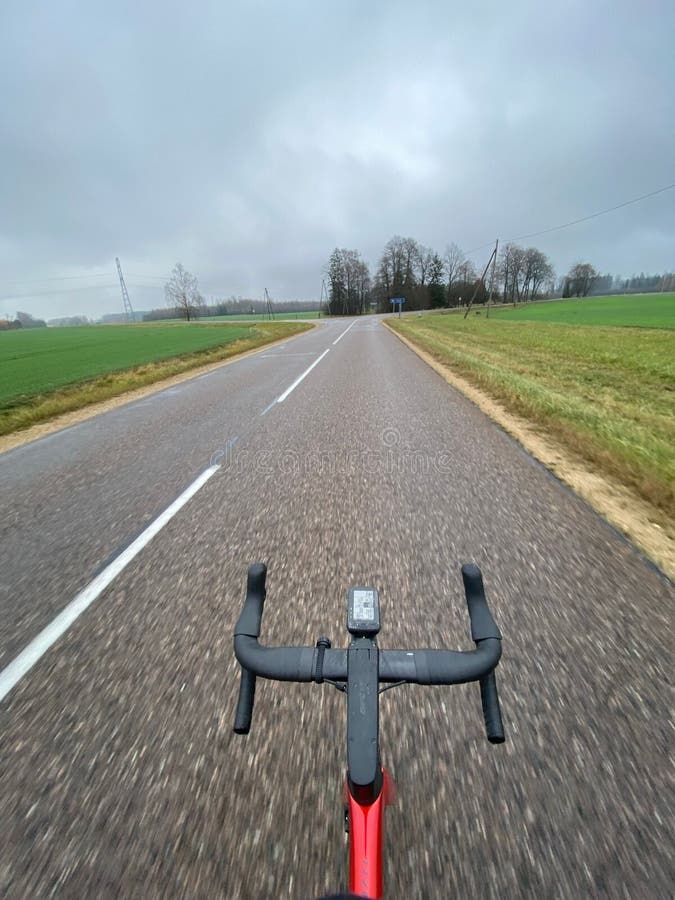 Bicycle Steering Wheel in Background of Road Stock Image - Image of ...