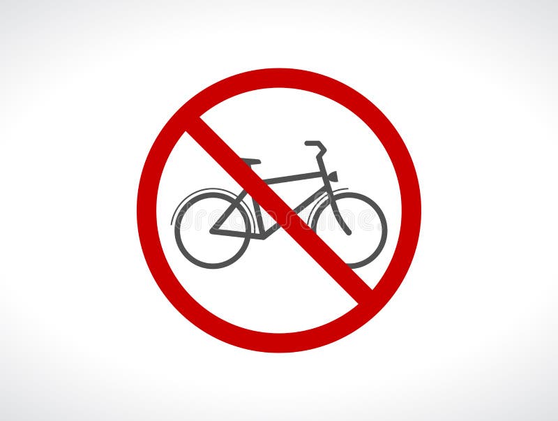 Bicycle and stop sign stock vector. Illustration of caution - 228118648