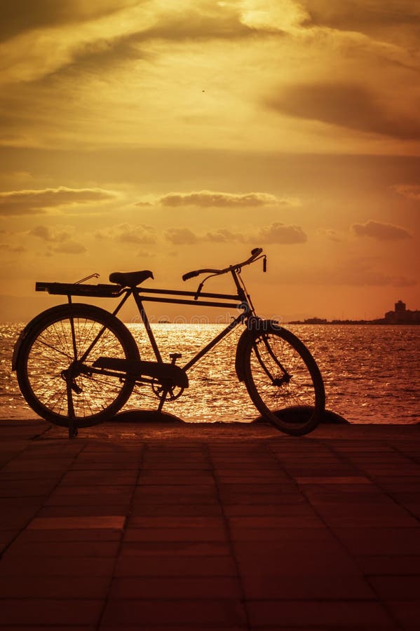 Bicycle on the sunset stock image. Image of action, active - 54760101