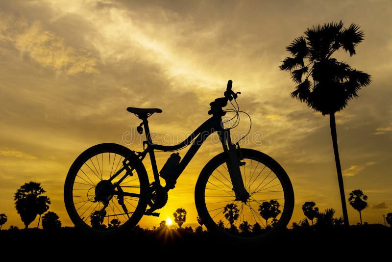 Bicycle on sunset stock photo. Image of landscape, sundown - 42415786