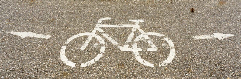 Bicycle Symbol on a Bike Path Stock Image - Image of outdoor, path ...