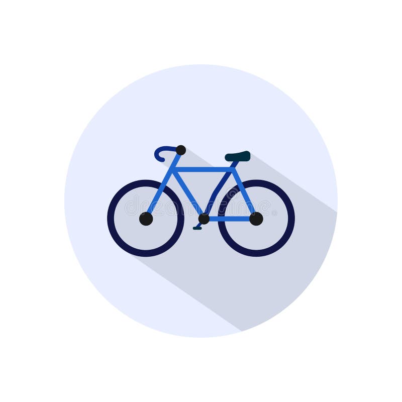 Bicycle Symbol. Flat Design with Long Shadow. Vector Isolated Stock ...