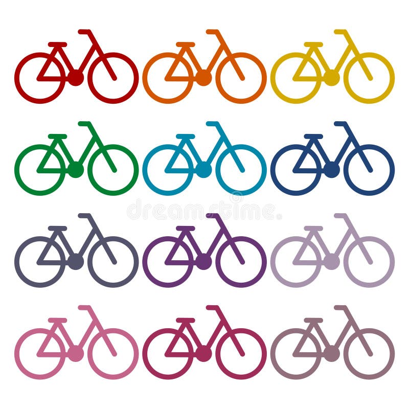 Bicycle Symbol and Icons Set Stock Vector - Illustration of lifestyle ...