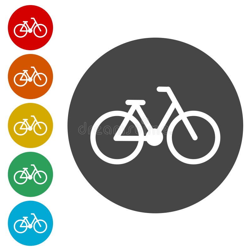 Bicycle Symbol and Icons Set Stock Vector - Illustration of race ...