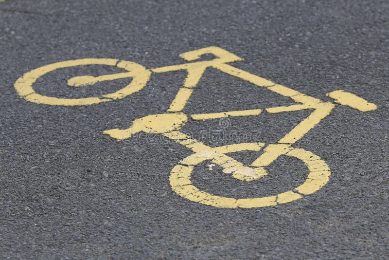 Bicycle Symbol on Road Sign. Stock Image - Image of gray, ride: 39619969